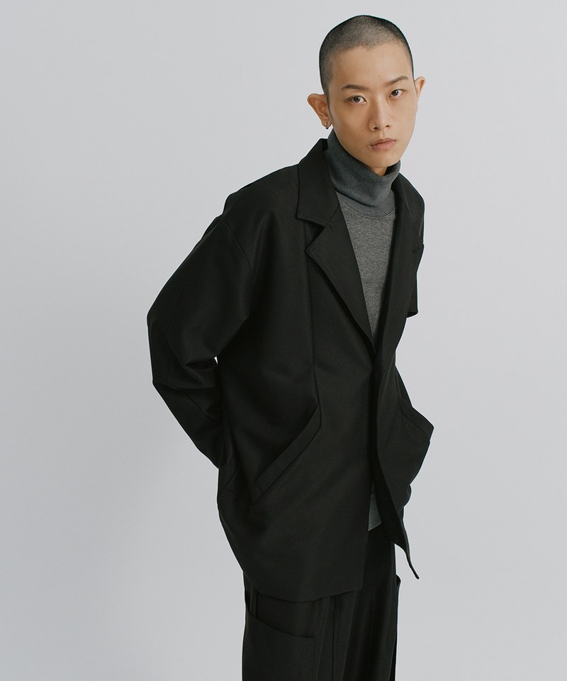 MELSIGN x mouggan 後雙層造型西裝外套 - plain-me 搭配美好的一天